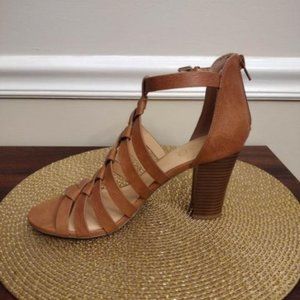 XOXO | Shoes | Xoxo Footwear Tan Leather Heeled Sandal | Poshmark